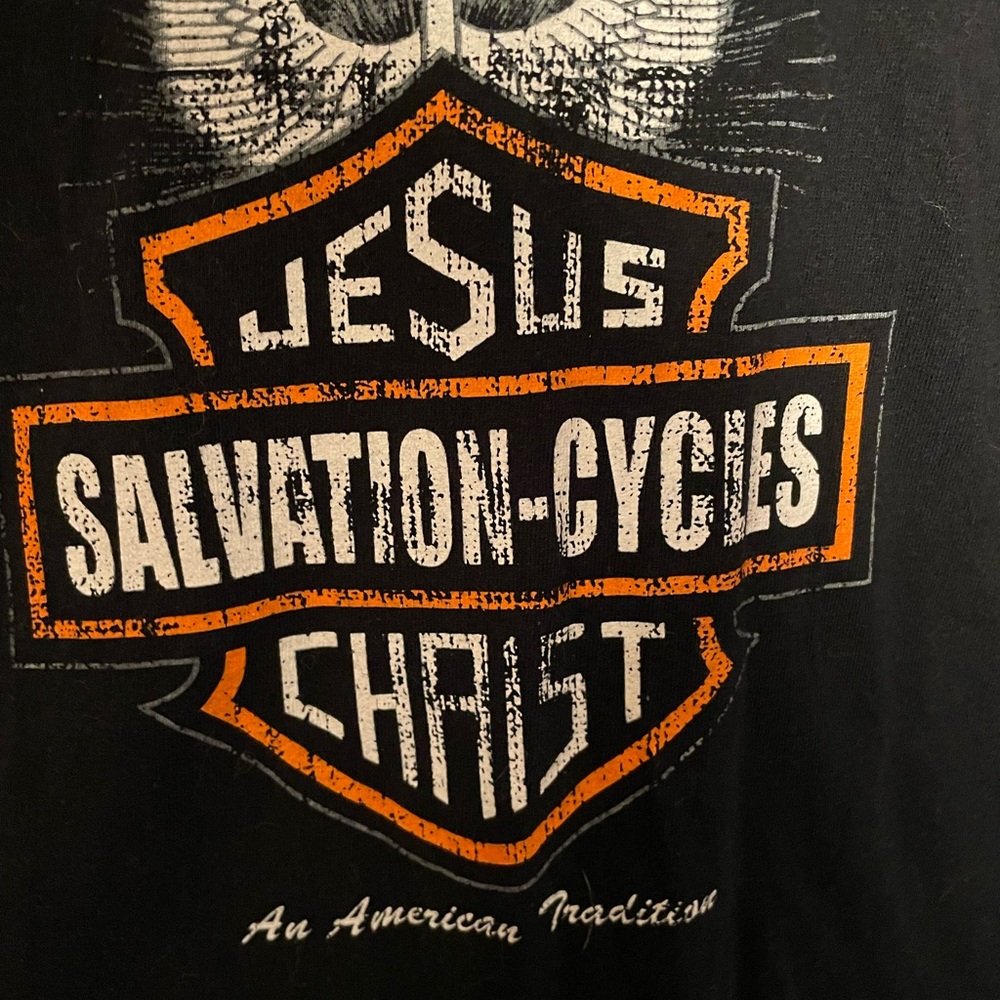 Harley Davidson Take Off Jesus Salvation Cycles T-Shi… - Gem